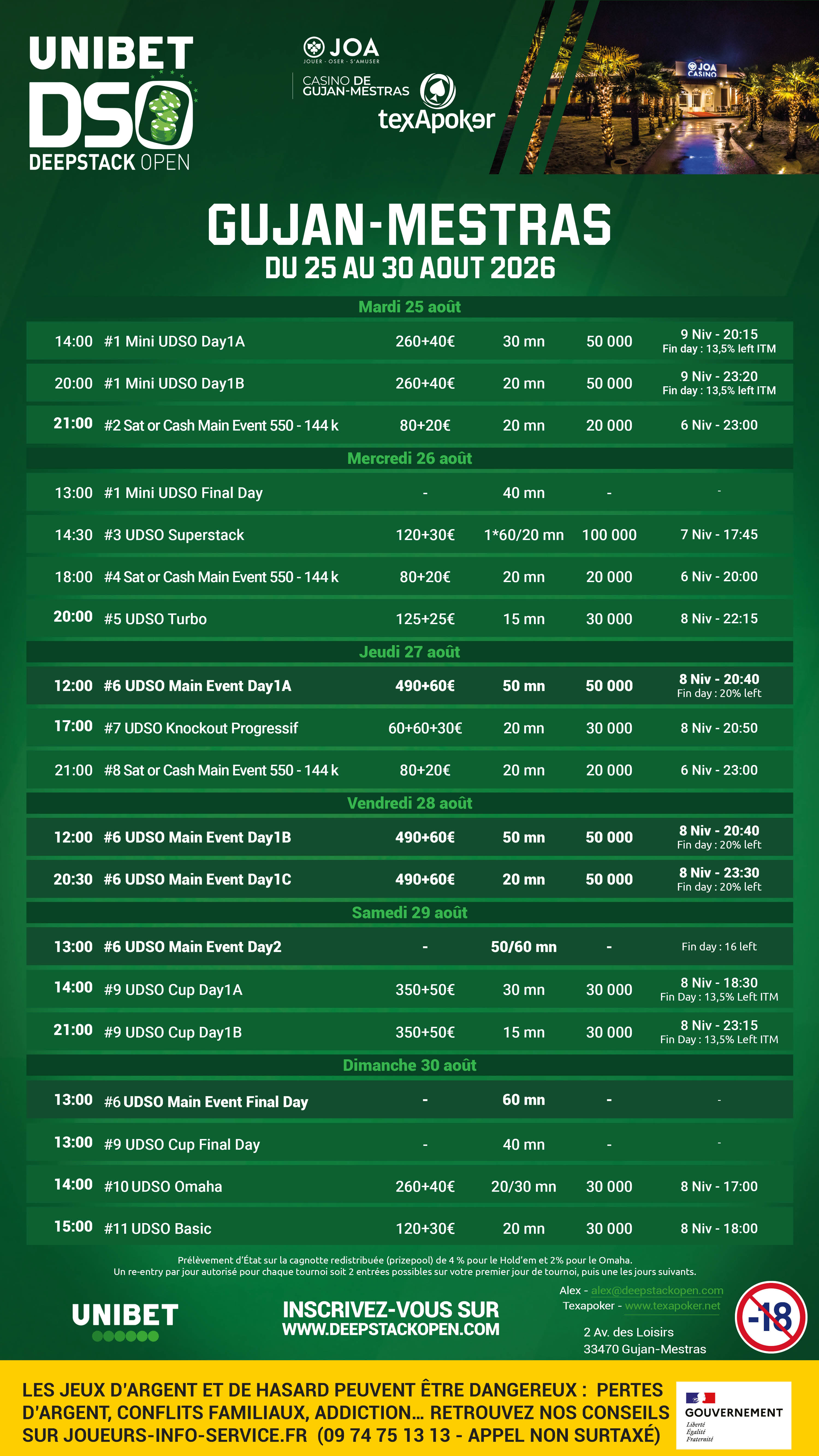 Découvrez notre circuit live Deepstack Open ! | Unibet